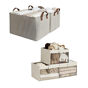 StorageWorks Storage Baskets for Shelves and Closet Storage Bins with Clear Window