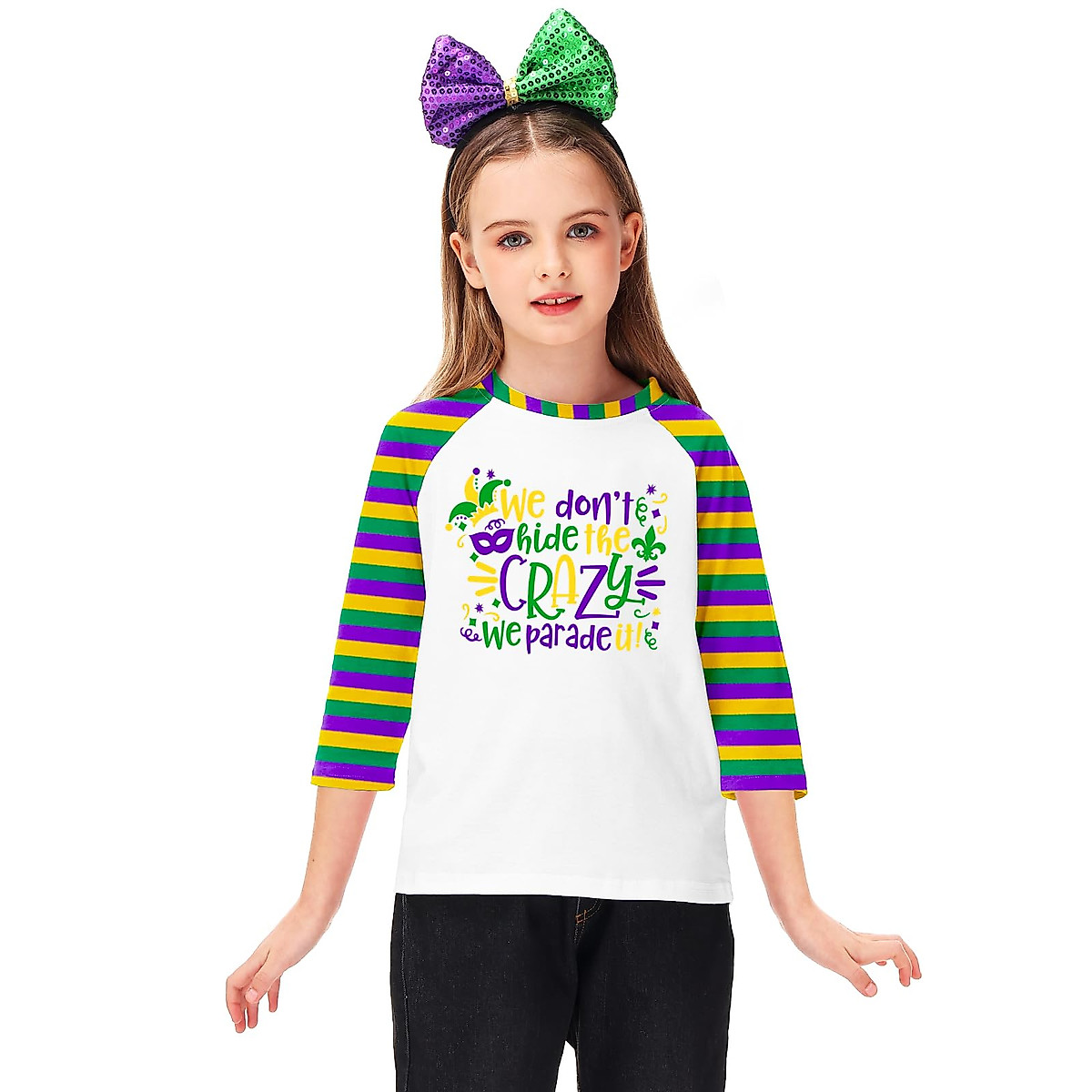 Boys Thanksgiving Shirts Girl's Raglan Sleeve Thankful Grateful Blessed Shirt Color Block Tee 11-12 Years