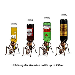 Fantasee - Ant Wine Holder, Stainless Steel Wine Freestanding Rack Bottle Holder Novelty for Gift Kitchen Home Decoration (Bronze - Ant3)