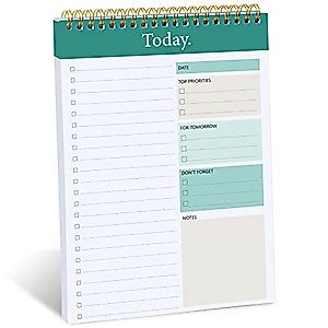 To Do List Notepad - Daily Planner Pad Undated 52 Sheets Tear Off , 6.5" x 9.8" Planning Pad Checklist Productivity Note Pad for Work and Personal Organized