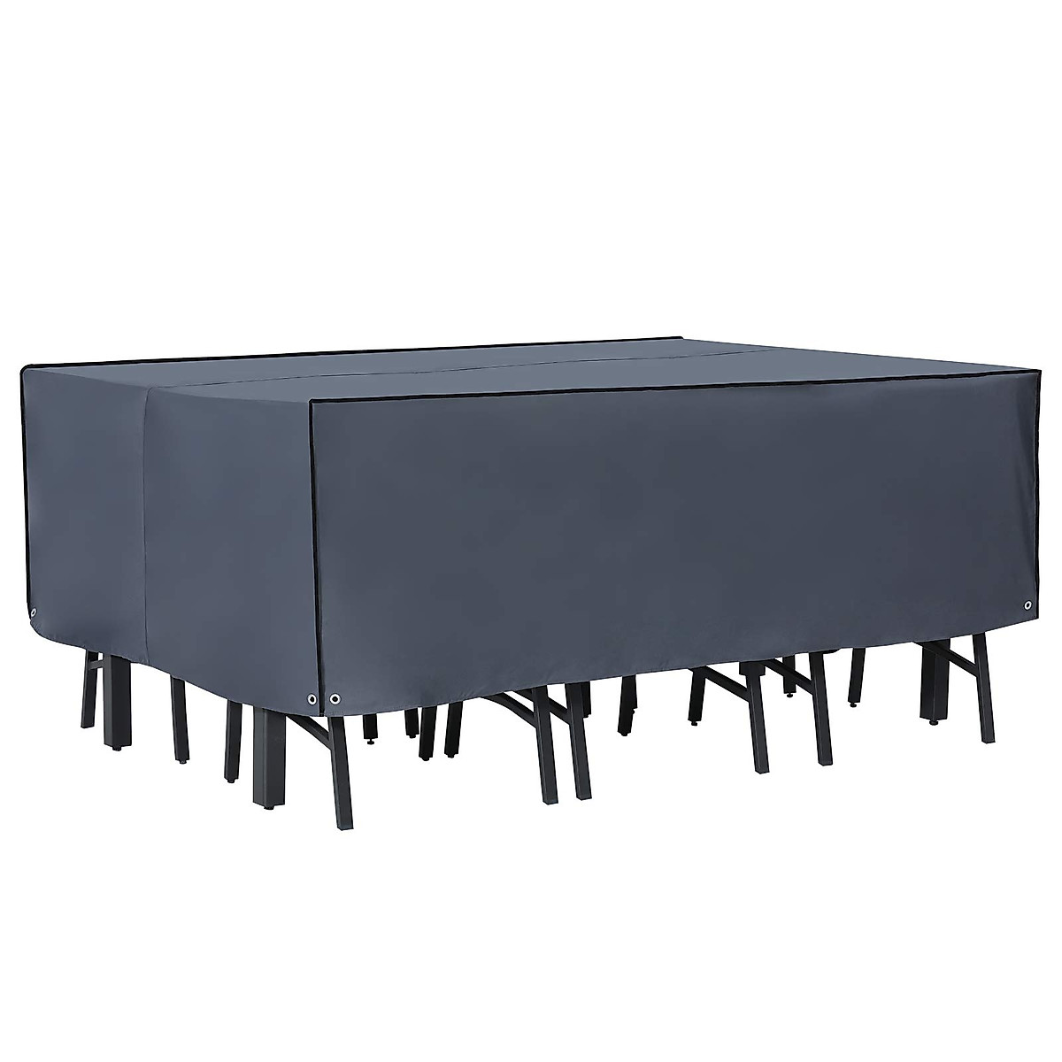 ABCCANOPY Outdoor Rectangular Patio Furniture Covers 600D Oxford Heavy Duty Table Cover Waterproof Windproof Anti-UV Dust Proof Protective Covers Dining Table & Chair Set Cover 90x64x28 inches