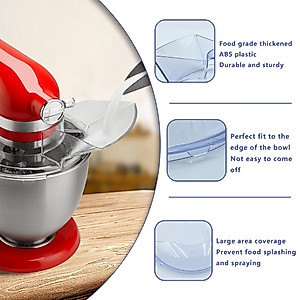 KSMBLPS Pouring Shield Fit For kitchenaid 5.5, 6, 7, 8 Quart Stainless Steel Bowl(Diameter is Between 9.1~9.6 IN), Splash Guard Bowl-Lift Stand Mixer Accessories Three-Year Free Replacement