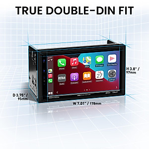 BOSS Audio Systems BVCP9700A-MR Marine Boat Stereo Sound System - Apple CarPlay, Android Auto, 7 Inch Double Din Touchscreen, Bluetooth Audio and Calling Head Unit, Radio Receiver, No CD Player