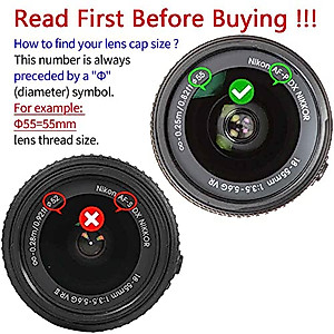 55mm Lens Cap Cover Keeper for AF-P DX NIKKOR 18-55mm f/3.5-5.6G VR Lens for Nikon D7200 D5600 D5500 D5300 D3500 D3400 D3300,ULBTER Lens Cap & Lens Cover -2 Pack