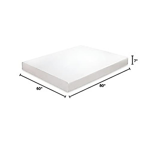 PrimaSleep Dura Deluxe Comfort Memory Foam Queen, White, Foam Mattress - 7 Inch