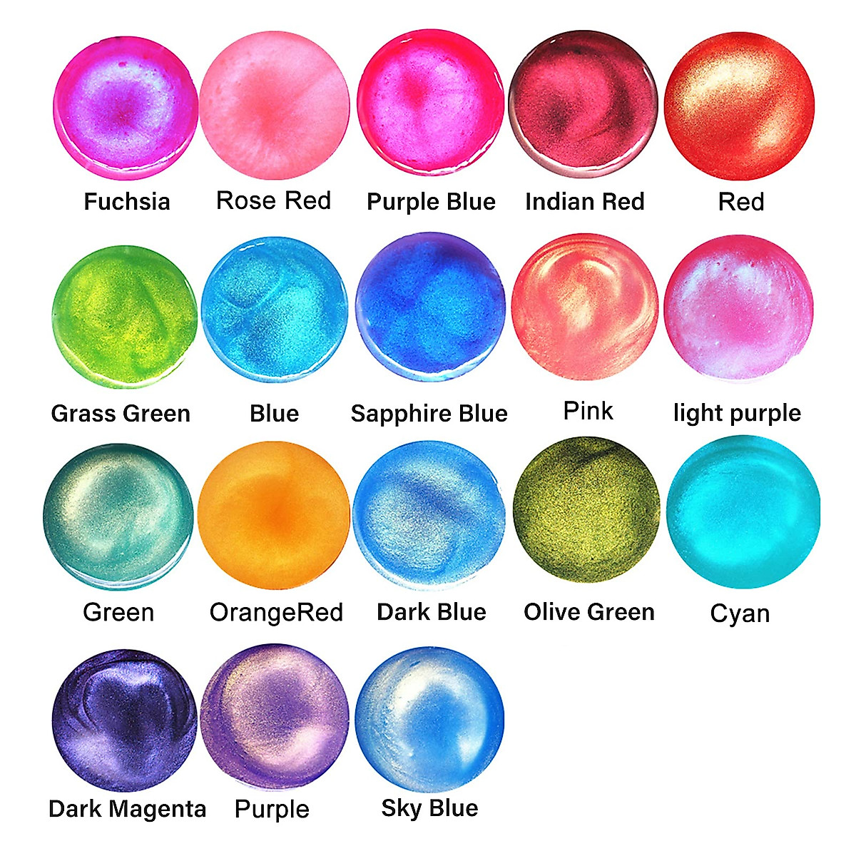 NODDWAY Metallic Color Shift Pigment Powder 18 Colors Pearl Fine Mica Powder, Epoxy Resin Dye for Resin Jewelry Art, Tumbler Making,DIY Slime