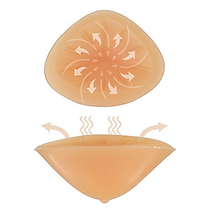 Ecoup A-DD Cup Triangle Silicone Breast Forms Concave Bra Enhancer Inserts Mastectomy Prosthesis 1 Piece (Nude, XXS - 150g（0.33 lb/Piece) - Cup 32B/34A