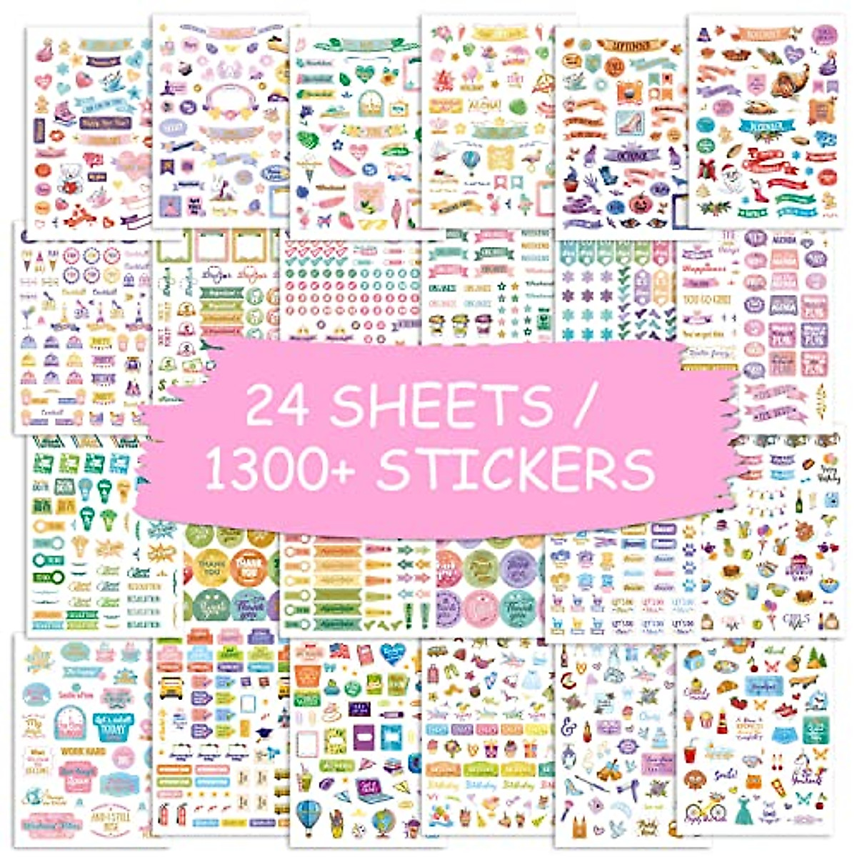 Aesthetic Planner Stickers for Fun Planning - 1300+ Cute Sticker Accessories to Decorate & Improve Your Planners, Calendar, Journal and Scrapbooking