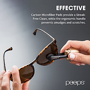 CarbonKlean Peeps Eyeglass Lens Cleaner - Efficient and Durable Carbon Microfiber Technology - Exclusively Used by NASA - 500 Uses (Electroplated Silver)