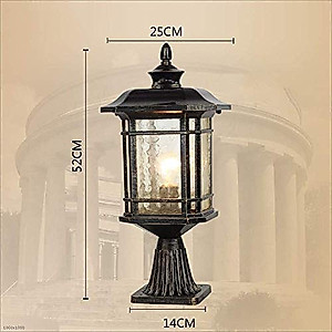 Lights Outdoor Courtyards Park Pathway Pillar Lighting Fitting Lawn Glass Lantern Waterproof IP65 Outdoor Aluminum Post Lamp High Brightness Outside Street Light Outdoor Post Lights Stadium