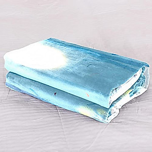 VBFOFBV Bedding Fleece Blanket, Decorative for Bedroom Sofa Floor, Snowy Night Deer Animal