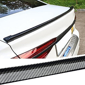 ZKFAR 1 PC Universal Car Decorative Strip, 59In Car Rubber Strip Bar Spoiler Tailfin, Car Trunk Spoiler Lip Kit, Fit for Most Cars (Carbon Fiber Black)