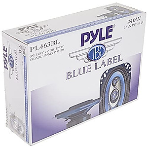 Pyle 4'' x 6'' Three Way Sound Speaker System - Pro Mid Range Triaxial Loud Audio 240 Watt per Pair w/ 4 Ohm Impedance and 3/4'' Piezo Tweeter for Car Component Stereo PL463BL