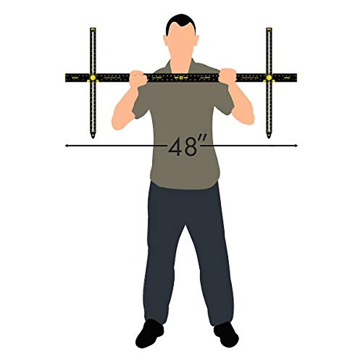 Crescent Creative Products Perfect Pro Picture Frame Wall Hanging Tool with Level, 48 inch, Black