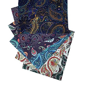 Retro Paisley Fabric Fat Quarters Bundles,Vintage Bohemian Quilting Cotton Fabric for Home Decor and Sewing DIY Crafts,18 x 22 inch, 6Pcs, SZRUIZFZ