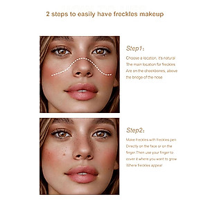 AKARY Freckle Pen, Lifelike Freckle Makeup Concealer Pen, Waterproof Longlasting Soft Dot Spot Professional Faux Freckles Pen Make Up Kit for Natural Effortless Sun Kissed Makeup (1Pc, Light Brown)