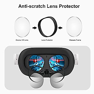 SUPERUS Lens Protector Compatible with Oculus/Meta Quest 2, Glasses Spacer - Anti-Scratch VR Accessories to Prevent Your Glasses from Scratching VR Lenses (Black)