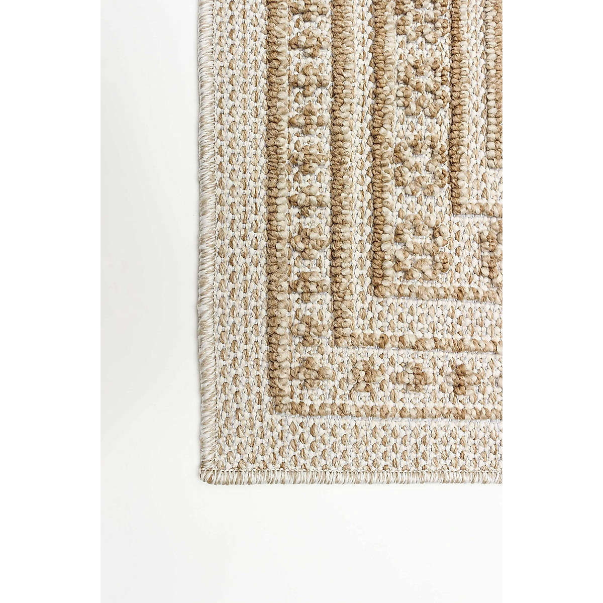 eCarpetGallery Runner Rug for Hallway Kitchen 12 feet Long Jute Style Textured Taupe Carpet Runner, 368014