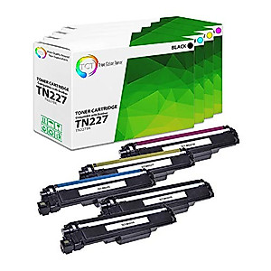 TCT Premium Compatible Toner Cartridge Replacement with Chip for Brother TN227 TN-227 Works with Brother HL-L3210CW, MFC-L3710CW L3750CDW, DCP-L3510CDW Printers (B, C, M, Y) - 5 Pack