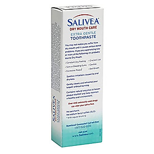 SALIVEA Dry Mouth Toothpaste - Soothing Mint Toothpaste with Natural Salivary Enzymes - Gentle Toothpaste to Aid Dry Mouth Care - Natural, Paraben Free Dry Mouth Toothpaste - Mint Flavor (2 Pack)