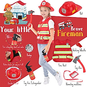 Fedio Kids Dress up Trunk Boys Role Play Costume set for Kids age 3-7, Doctor,Police, Fireman Costume with Accessories for Dress up