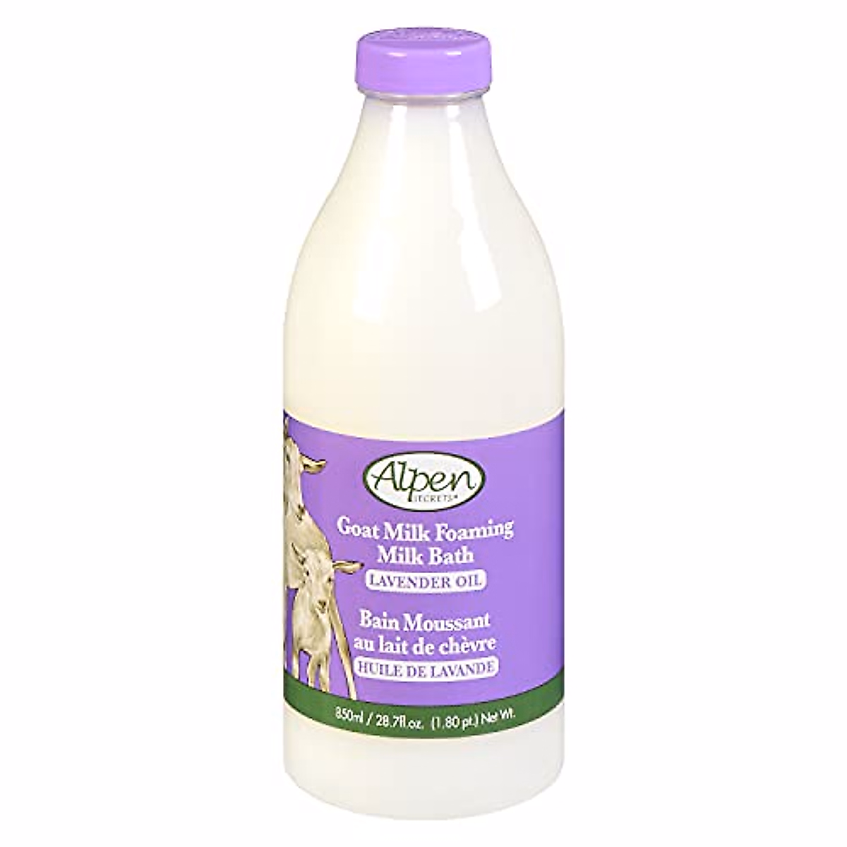 Alpen Secrets Goat Foaming Milk Bath with Lavender Oil, 28.7 Fl Oz (Pack of 2)