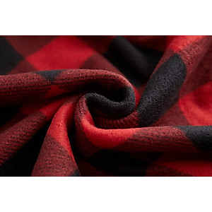 Facitisu Men's Plaid Fleece Jackets Warm Winter Workout Casual Flannel Lined Full Zip Hoodie Plus Size S-5XL