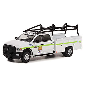 Greenlight 46100-E Dually Drivers Series 10 - 2018 Ram 3500 Dually Service Bed - San Diego County Fire Department - U.S. Fish & Wildlife Fire Management 1:64 Scale Diecast