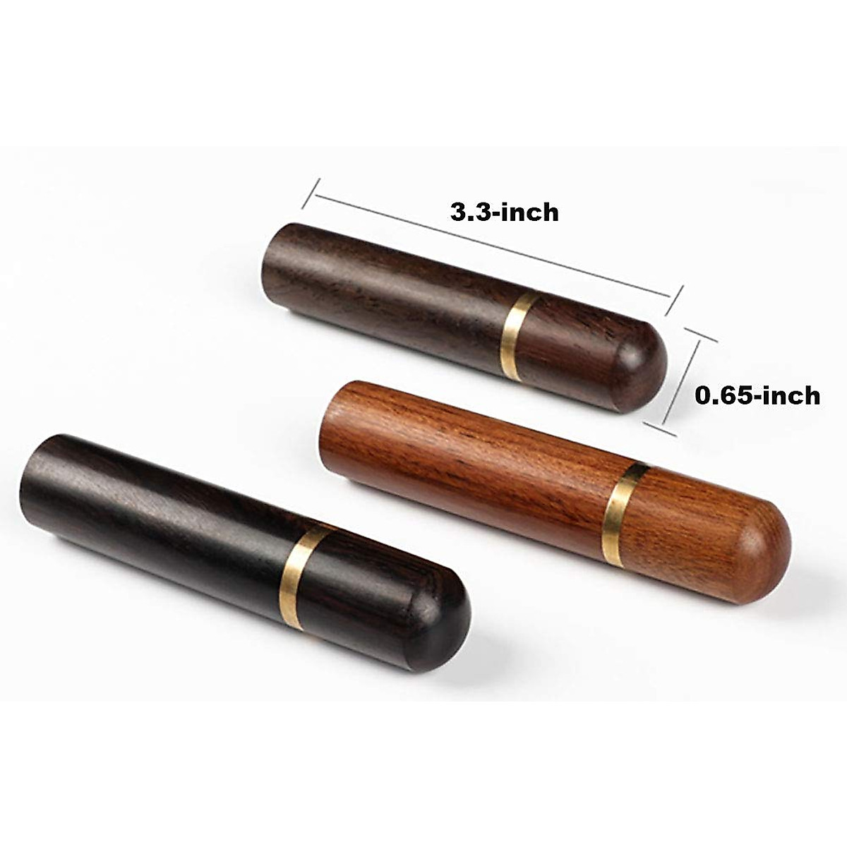 Goeielewe 4 Pcs Portable Wooden Toothpick Holder, Pocket Tooth Pick Dispenser Bucket Needle Case, Wood Toothpick Holder Mini Toothpick Box Storage (Random Color)