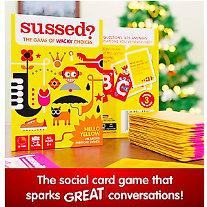 SUSSED The Wacky ‘What Would You Do?’ Social Card Game - Kids Stocking Stuffer & Family Travel Game - Fun & Easy to Play - All Ages 6 and Up - Hello Yellow Deck