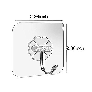 Adhesive Wall Hooks Bathroom Kitchen 24 Packs Heavy Duty 22lb(Max) Nail Free Sticky Hangers with Stainless Hooks Utility Towel Bath Ceiling Hooks