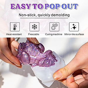 LET'S RESIN Dragon Resin Molds, Hear, Speak, See No Evil 3 Pcs Dragon Epoxy Resin Molds, Lively 3D Animal Silicone Molds for Epoxy Resin, Art Craft, Gift