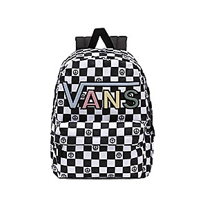 Vans Realm Flying V Black Ashley Blue Backpack, Black/White