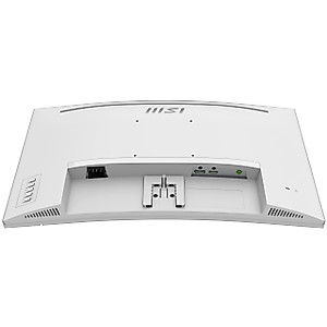 MSI Pro MP241CAW, 24" Monitor, 1920 x 1080 (FHD), Curved VA, 75Hz, TUV Certified Eyesight Protection, 4ms, Displayport, HDMI, Tilt,White