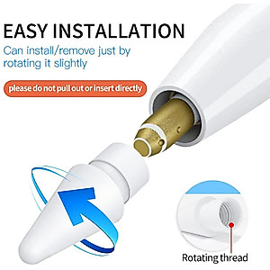 Replacement Tips Compatible with Apple Pencil 1st & 2nd Generation(4 Pack), High Sensitivity Apple Pencil Nibs for Apple Pencil,Screen Protector Supported (White)