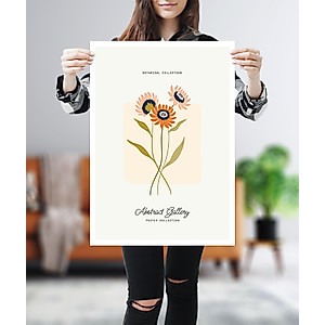 Flower Wall Art - Botanical Print Set of 8 - Abstract Canvas Floral Painting for Bedroom, Living (18×24inch-Unframed)