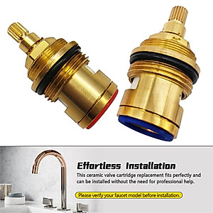 Meyffon 1000187 1000188 Faucet Cartridge Compatible with Kohler Bath Faucet 3/4 Inch Ceramic Valve Cold and Hot Cartridge Counterclockwise Close and Clockwise Close