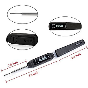 MASTER COOK Pocket Meat Thermometer Instant Read, Mini, Black