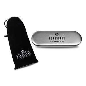 Straight Razor Shave Ready Hand Made Sharpened Vintage Wood Handle Steel Blade - Kingsland Shaving Co. - Professional Barber Approved Cut Throat Honed Straight Edge Blade Shaving Kit