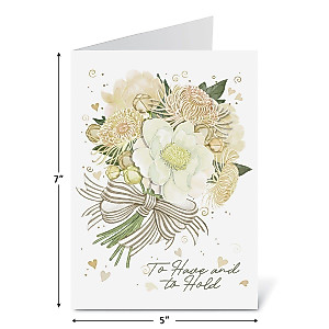 Current Wedding Stripes Congratulations Bride & Groom Greeting Cards by Nicoll Tamarin - Set of 8 (4 Designs), Large 5" x 7", Sentiments Inside, includes White Envelope