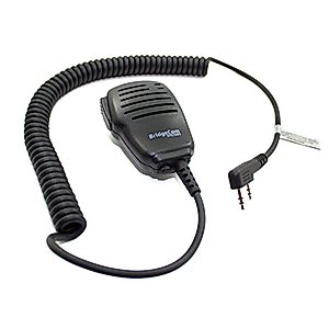 BridgeCom BCS-200 Shoulder Speaker Mic K-1 Plug IP-54 Rated for DMR and Analog AnyTone, Kenwood, Woxun Amateur Ham Business Portable Two Way Radio