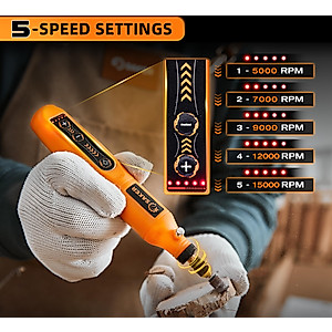 Saker Mini Rotary Tool Kit, Cordless Rotary Tool, 5-Speed, Multi-Purpose 3.7V Power Rotary Tools Kit For Engraving,Sanding, Grinding, Polishing, Carving, Etching, Diy Crafting