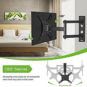 USX MOUNT Full Motion TV Wall Mount for Most 13-42 inch TV Monitor, Wall Mount TV Monitor Bracket with Articulating Swivel Tilt Extension, Hold TV up to 55lbs, Max VESA 200x200mm