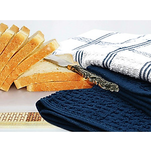 DAN RIVER Dish Towels for Kitchen - 100% Cotton | Tea Towels for Kitchen |Quick Drying Towels | Dish Clothes for Washing Dishes | Washcloths for Dishes |12”x12” Blue Opal Pack-8