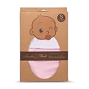 Baby Swaddle Blanket Adjustable Wrap 2 Pack, Ultra Soft Newborn Cotton Swaddles, 0-3 Months Boy and Girl (Pink/Purple)