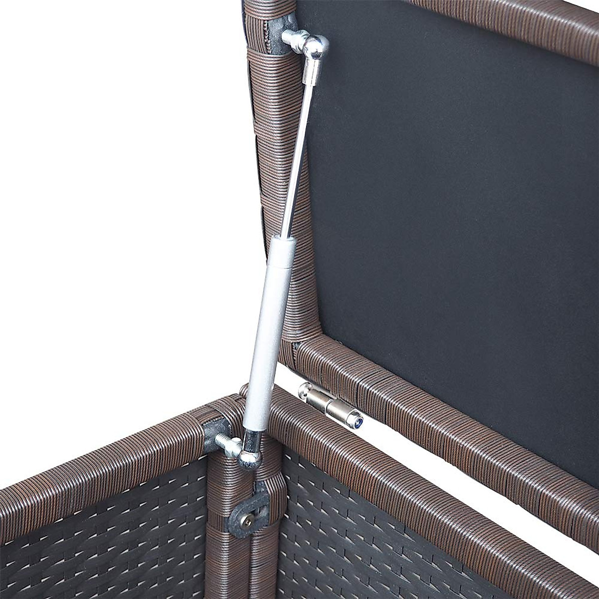 ATR ART TO REAL Outdoor Patio Wicker Storage Container Deck Box Made of Antirust Aluminum Frames and Resin Rattan