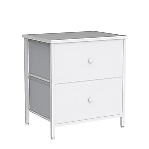 BOLUO White Nightstands Set of 2, 2 Drawer Dresser for Bedroom Night Stand Small Dresser End Table with Drawers Modern