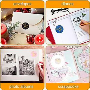 800Pcs Thank You Stickers 1.5", 4-Color Thank You Stickers Roll, Thank You for Small Business Adhesive Sticker Labels, Round Stickers for Business, Birthdays, Weddings, Giveaways, Party