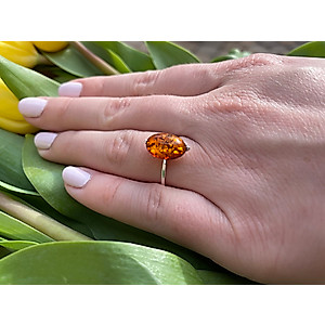 Gift Shoppe By Nina Natural Baltic Elegant Cognac Amber and Sterling Silver Ring (7)