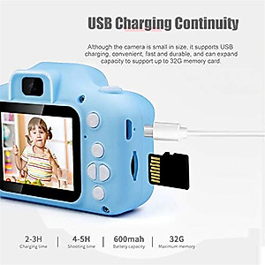 Cartoon Children Camera Mini Children Digital Camera Children Camera Toy 2000W Pixel 1080P HD Screen Camera(Without Memory Card),Blue